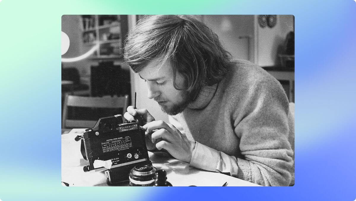 Ole Christian Frenning working on a Nikon camera.